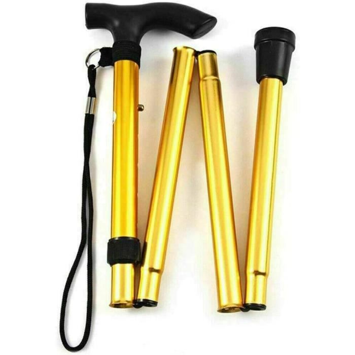 Canne De Marche Pliante Simple Et Réglable Doré[m3147] - Cdiscount ...