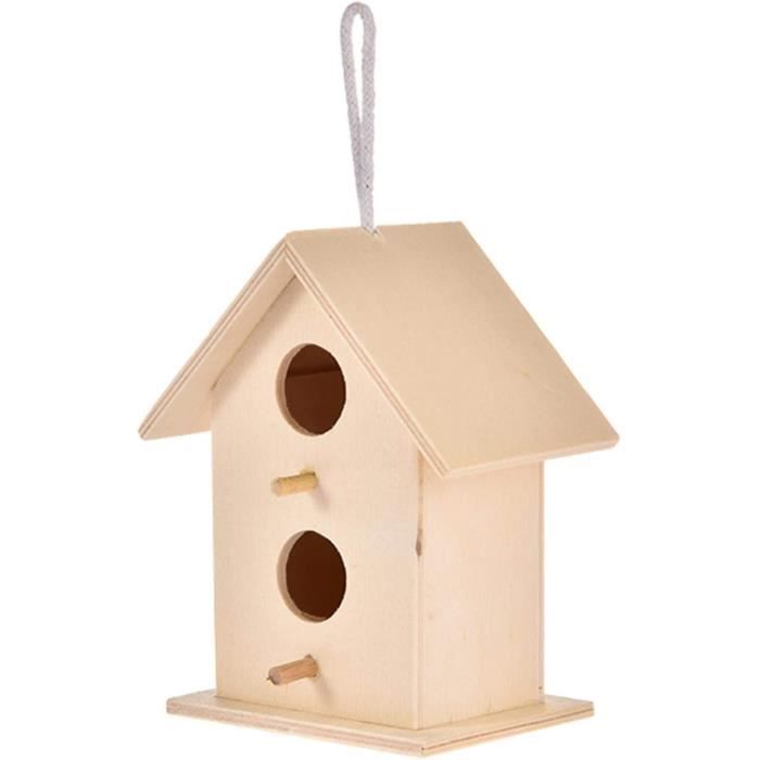 Mini Nichoir en Bois, Mangeoire À Oiseaux Suspendue en Plein Air ...