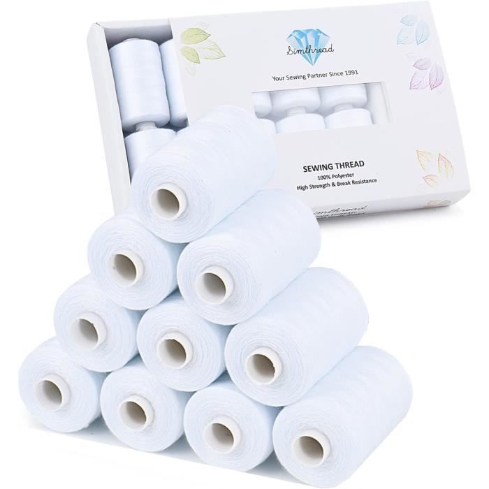 Fil À Coudre Tout Usage, 10 Bobines De Fil En Polyester De 1000 Yards ...
