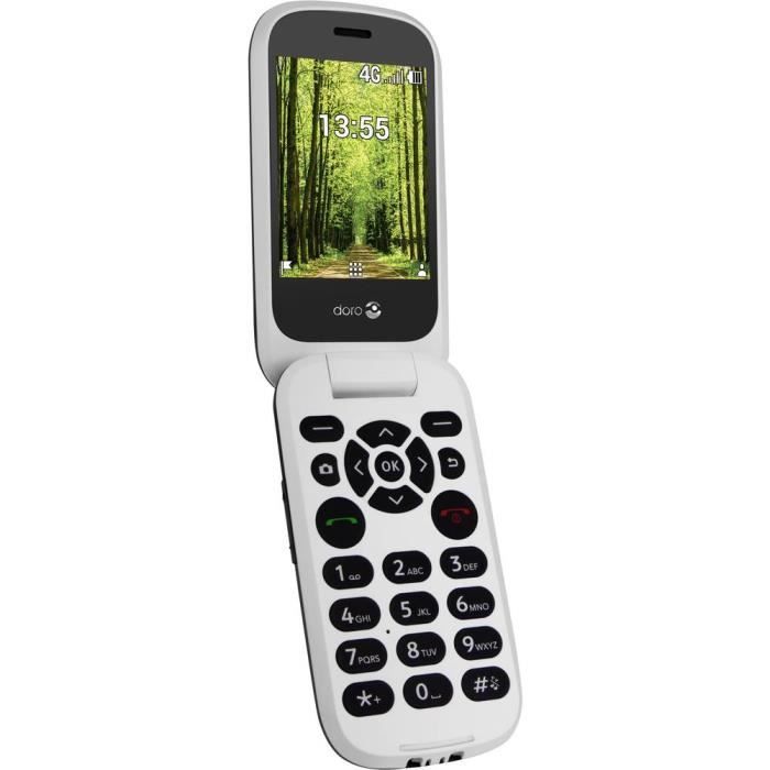 Téléphone portable à clapet pour séniors doro DORO 7060 noir/blanc ...