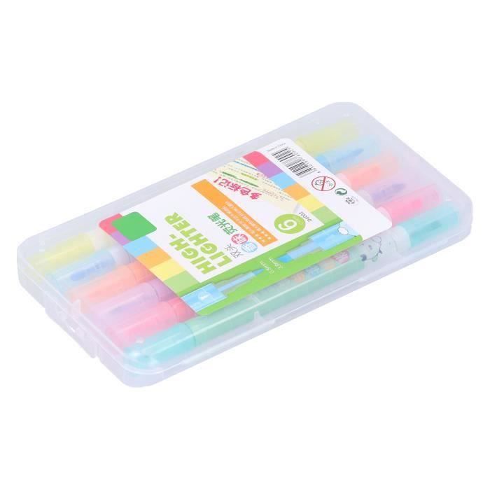 Betian-surligneurs 6 pièces surligneur stylos pointe biseautée couleur ...