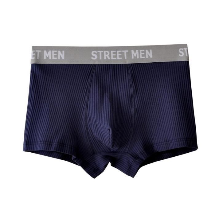 Sous-vêtement,Ins Rue Boxe Hommes Coton Caleçon Boxeur En Coton Pur ...
