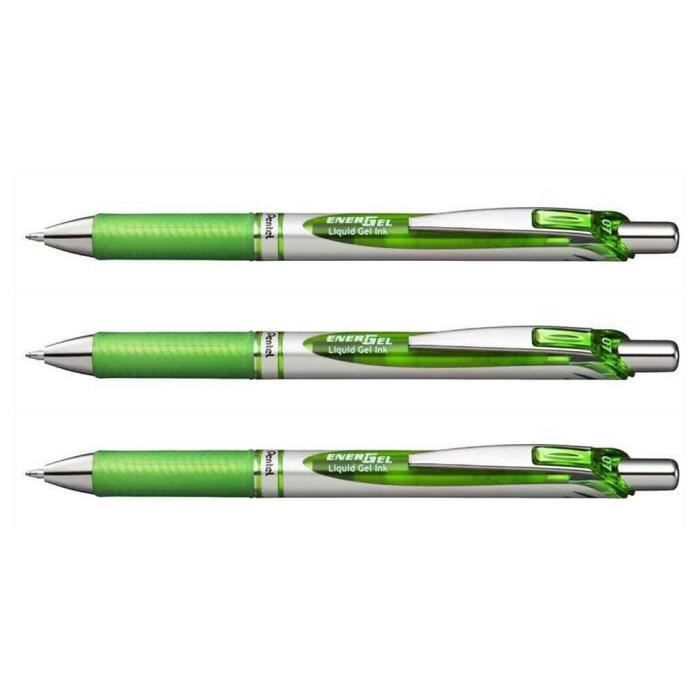 Stylos Roller encre gel rétractable ENERGEL BL77 Pointe 0,7 mm vert ...