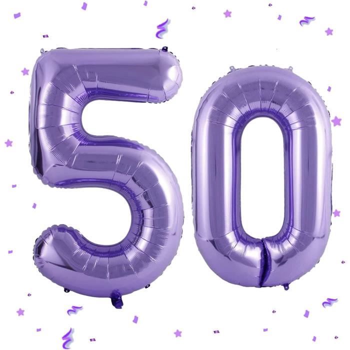 Ballon Chiffre Anniversaire 50 Ballons Numériques En Aluminium,100 Cm ...