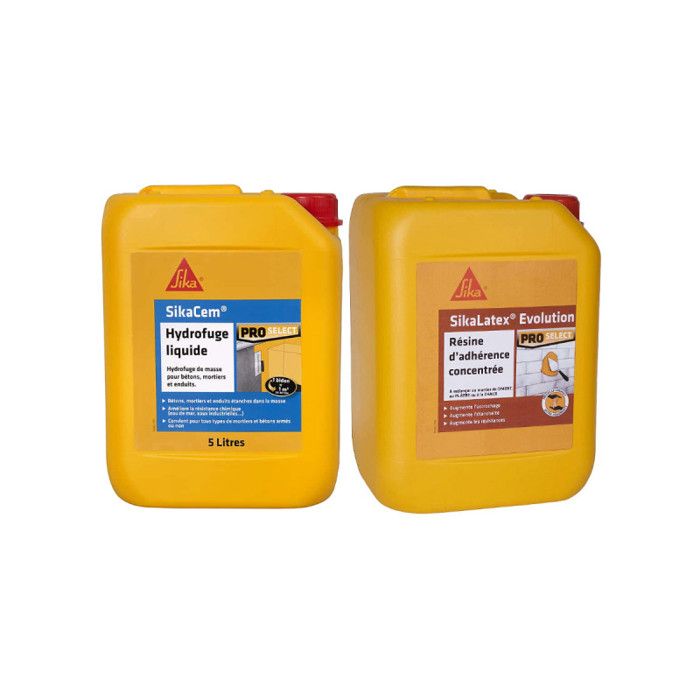 Pack Maçonnerie SIKA - Hydrofuge de masse liquide SikaCem 5L - Résine d ...