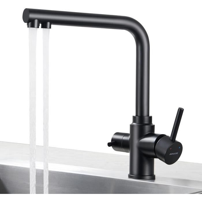 BONADE Robinet de Cuisine 3 voies, Robinet 3 Voies Pivotant à 360 ...