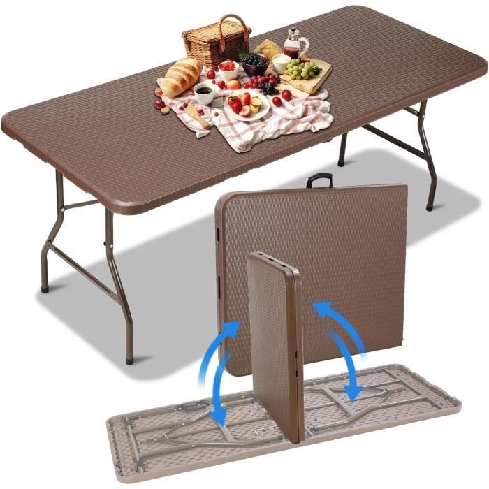 LIFERUN Table de Buffet Pliante 180x76 cm, Table Pliante Adaptée avec ...