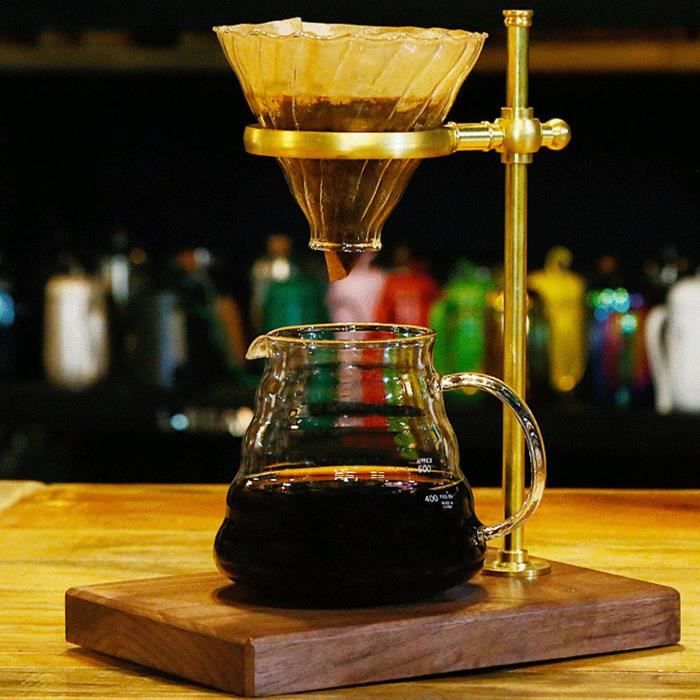 Porte-filtre à café amovible en laiton Porte-filtre à café en bois en ...