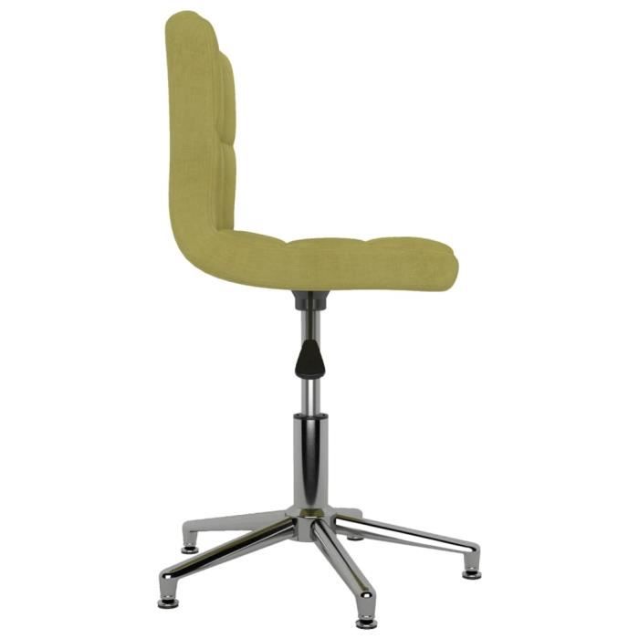 YIN(334390)Chaises pivotantes de salle à manger 2 pcs Vert Tissu ...