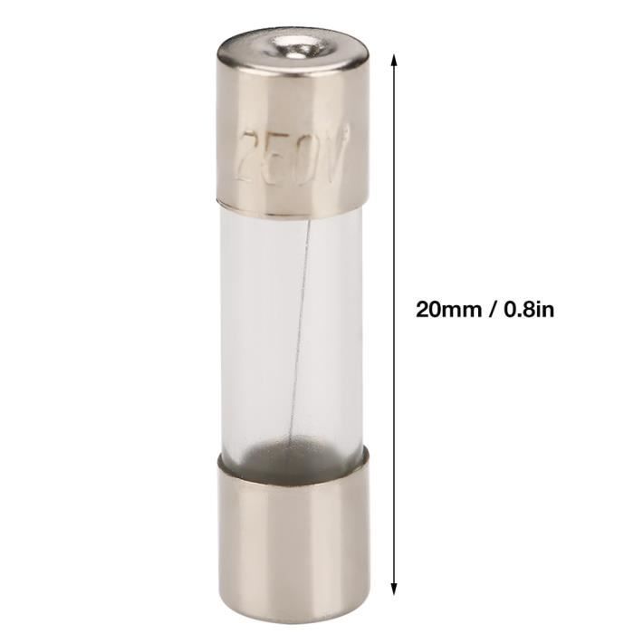 Vvikizy Fusible en verre Lot de 50 fusibles en verre à soufflage rapide 10 valeurs Fusibles en ...