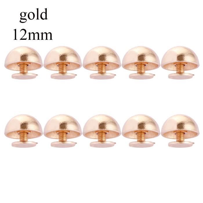 RIVET,gold-10mm--Rivets de sangle pour bricolage, vis à tête ronde ...