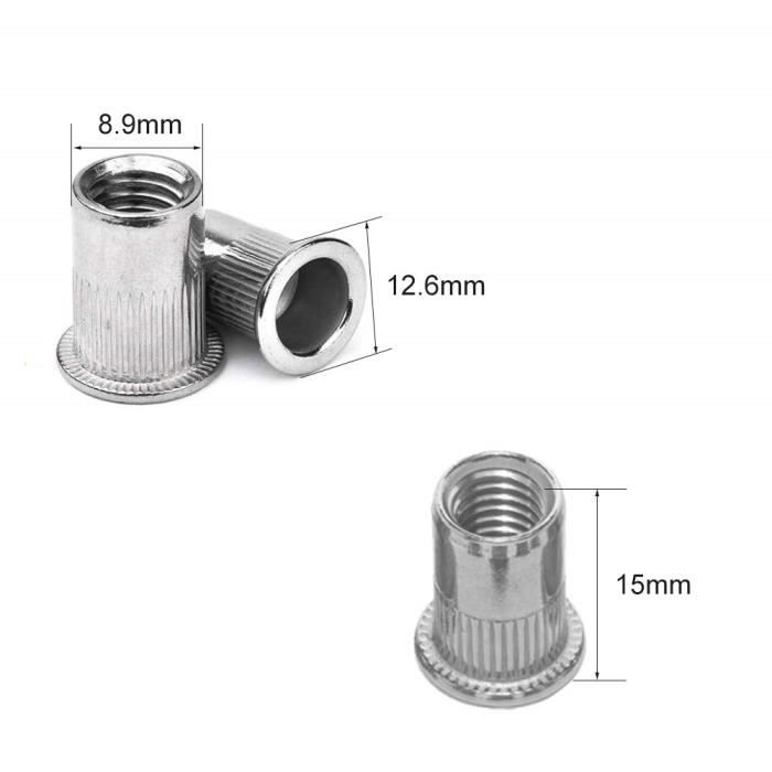 Écrou À Sertir 100 Pièces Rivet Ecrou Rivet Fileté Stainless Steel ...
