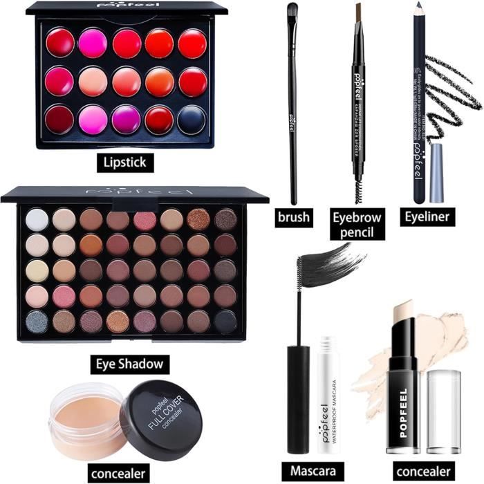 Kit De Maquillage Complet, Coffret Maquillage Femme, Kit Maquillage ...