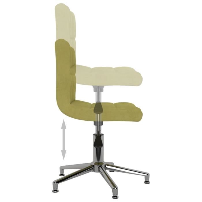YIN(334390)Chaises pivotantes de salle à manger 2 pcs Vert Tissu ...