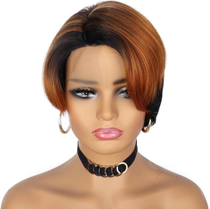 Auburn rouge Perruque Femme Naturelle Synthétique Cheveux Lace Frontale ...