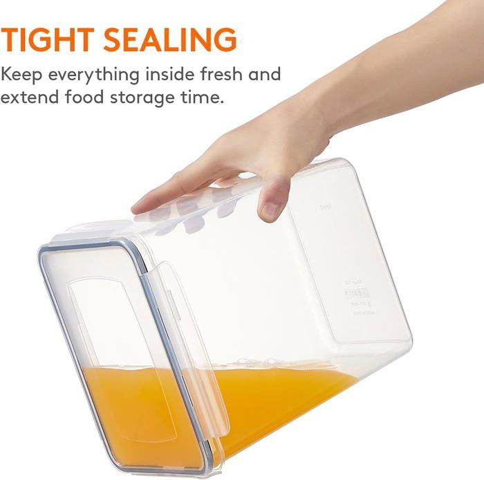 4 Grandes Boîtes de Rangement 5.2L/175oz avec Couvercle Hermétique pour ...