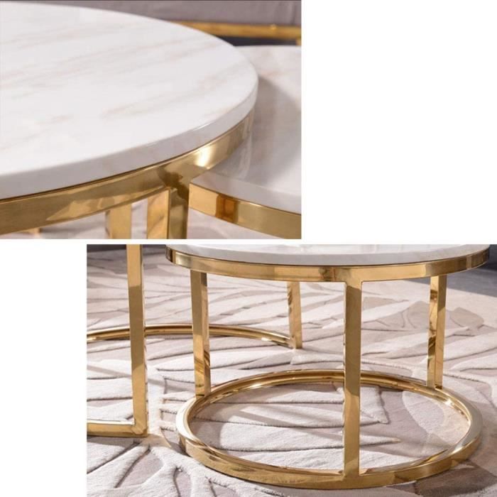 Table Basse gigogne 2 Ensembles de Table Basse Ronde empilable | Bureau ...