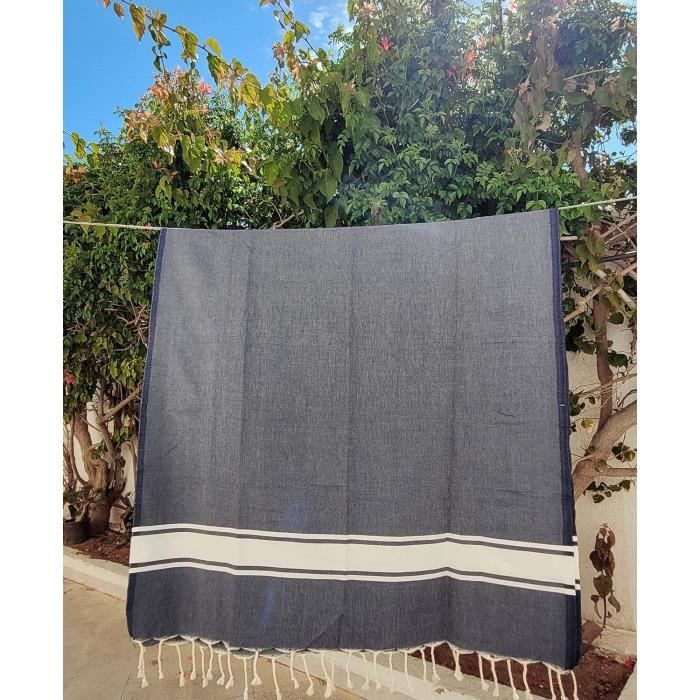 Fouta Xxl - 200 Cm X 100 Cm- Serviette Pour Hammam, Sauna, Spa, Plage ...