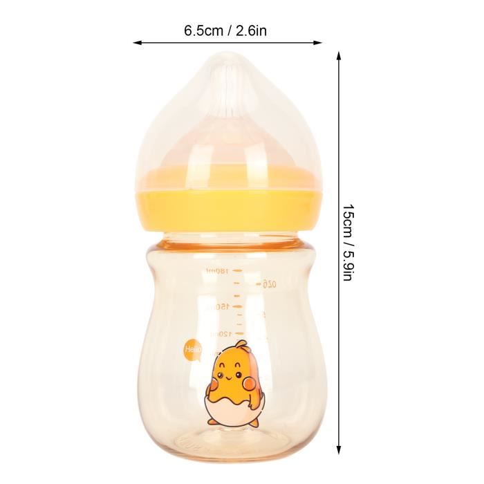 VINGVO biberon à col large Biberon Portable mignon pour nouveau-né, 180ml, à col large, à débit ...