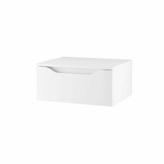 Commode suspendue salle de bain 60 cm GIGLIO - Blanc brillant - Tiroir ...