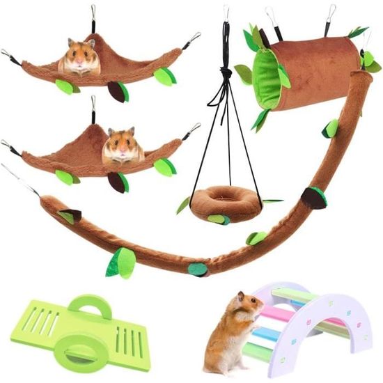 7PCS Hamster Hamac, Petits Animaux Suspendus Chaud Lit Maison Cage Nid ...