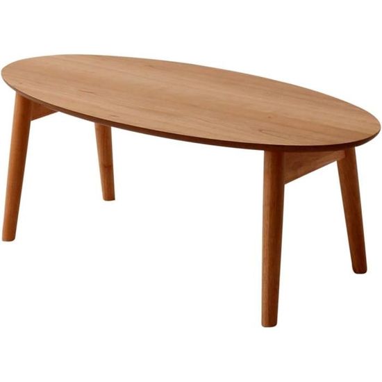 Table Basse Pliante en Bois Ovale (L90xP43xH34cm) Cerise, Table à Thé ...