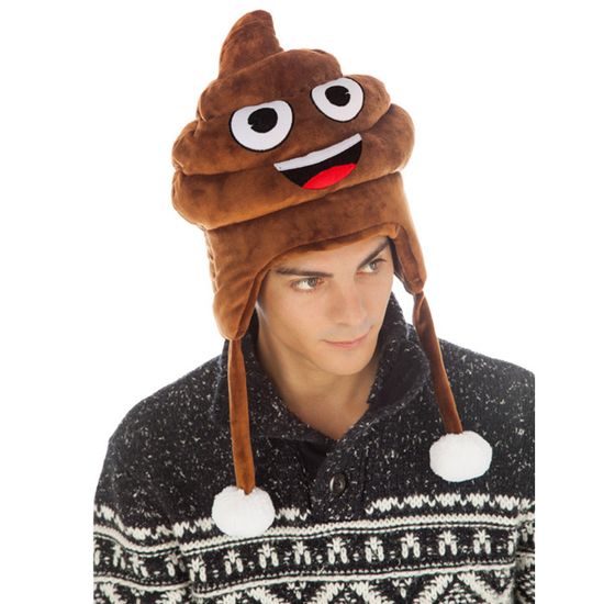 Bonnet - Emoji - Crotte - Marron - Mixte - Intérieur - Adulte ...