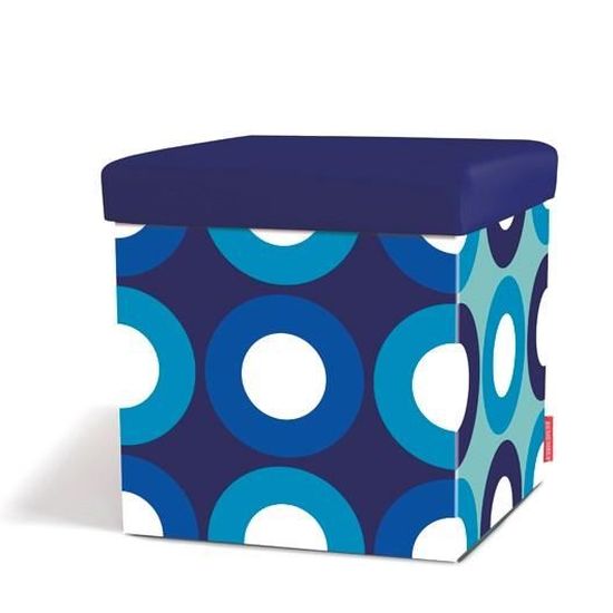 Pouf pliant Sitting box Atoll - Bleu - Cdiscount Maison