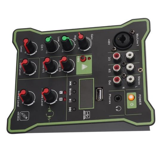 Mixeur - ZERONE - Mini Table de Mixage 5 Canaux - USB - Effet Réverbe ...
