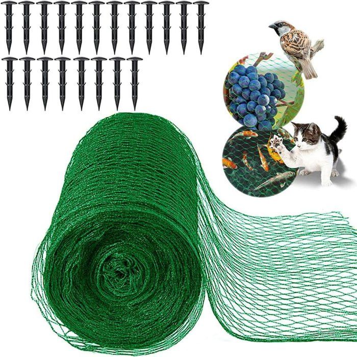 Filet Anti Oiseaux, 4M x 12M Filet de Protection, Kit de Filet de Jardin pour Protéger Les ...