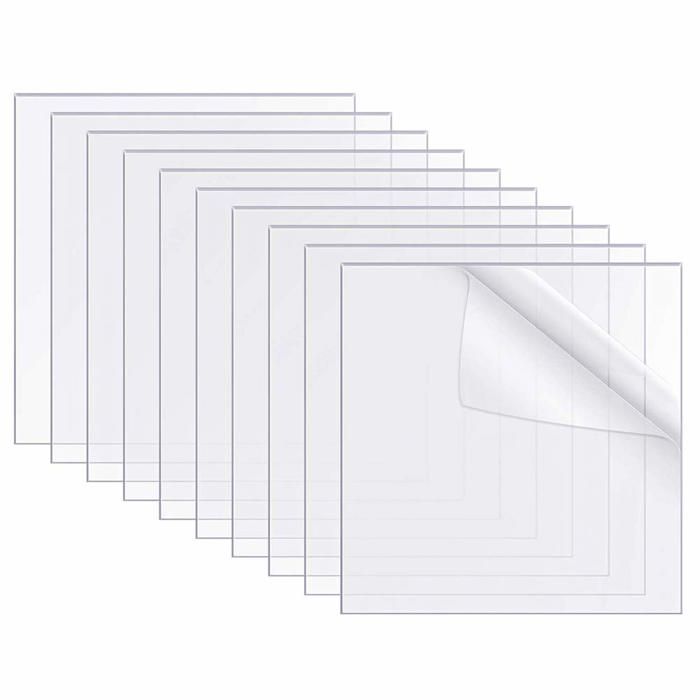 SUNSK Feuille Acrylique Transparent Panneau Acrylique 100 x 100 mm ...