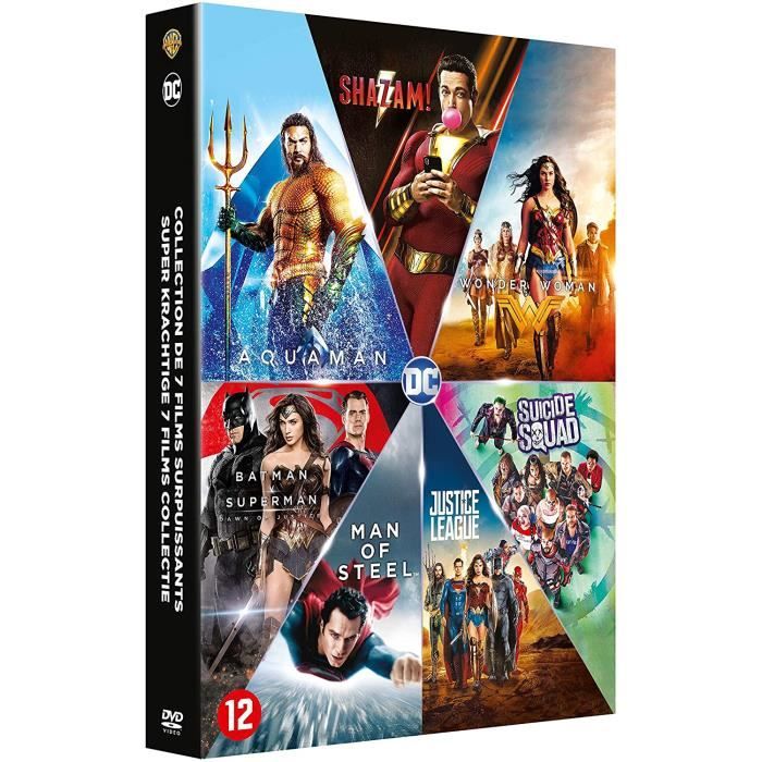 Coffret 7 films DVD DC Comics : JUSTICE LEAGUE + WONDER WOMAN + AQUAMAN ...