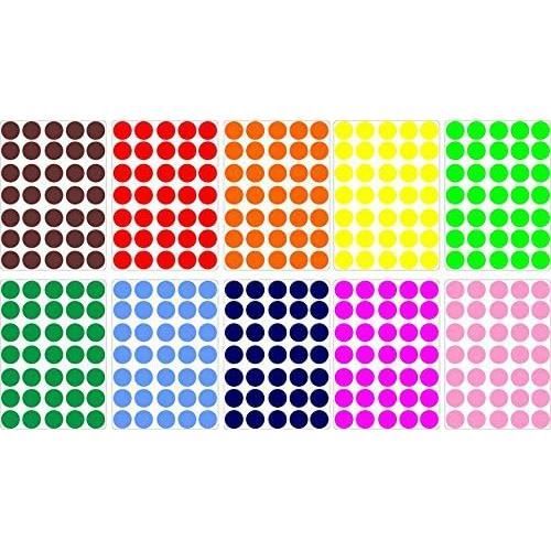 Lot Gommettes Autocollantes 350 Rondes Couleurs Mix 2Cm Carte ...