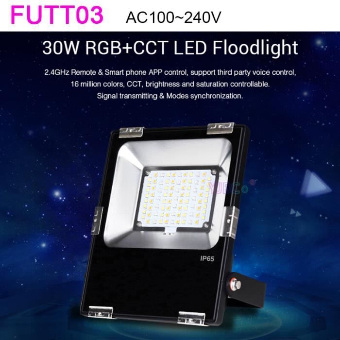Projecteur LED RGB + CCT 10W 20W 30W,étanche IP65,éclairage d'extérieur ...
