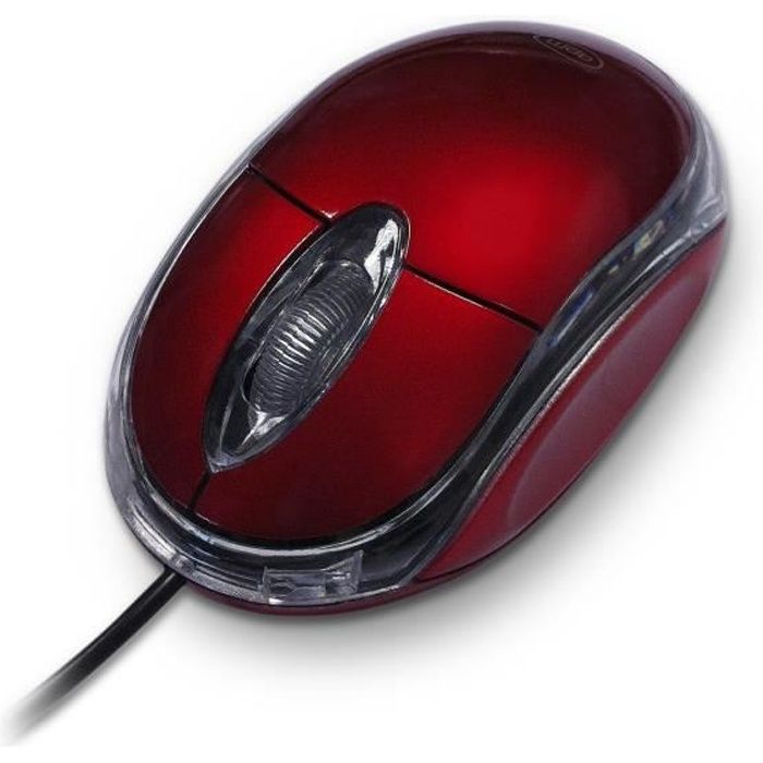 APM Souris Filaire USB - Optique - Mac/PC - Rouge - Cdiscount Informatique