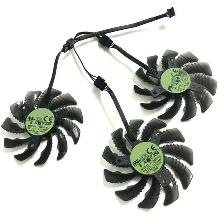 75mm T128010SU Ventilateur Cooler Gigabyte AORUS GeForce GTX 1060 1070 ...