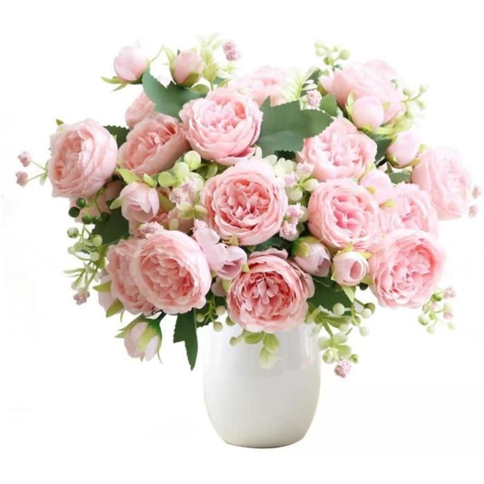 Fausses Roses, Roses Artificielles Fleur Fausse Rose De Soie Bouquet ...