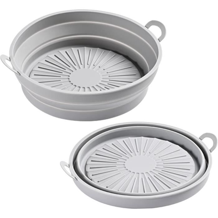 2Pcs Air Fryer Silicone Pot Réutilisable Air Fryer Douleur Round Air ...