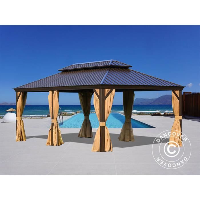 Tonnelle Santa Fe avec rideaux - Cdiscount Jardin