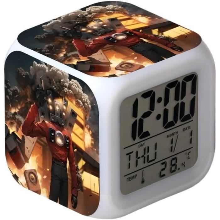 Réveil À Led, Skibidi Toilet Led Alarm Clock Cadeau Créatif Réveil ...
