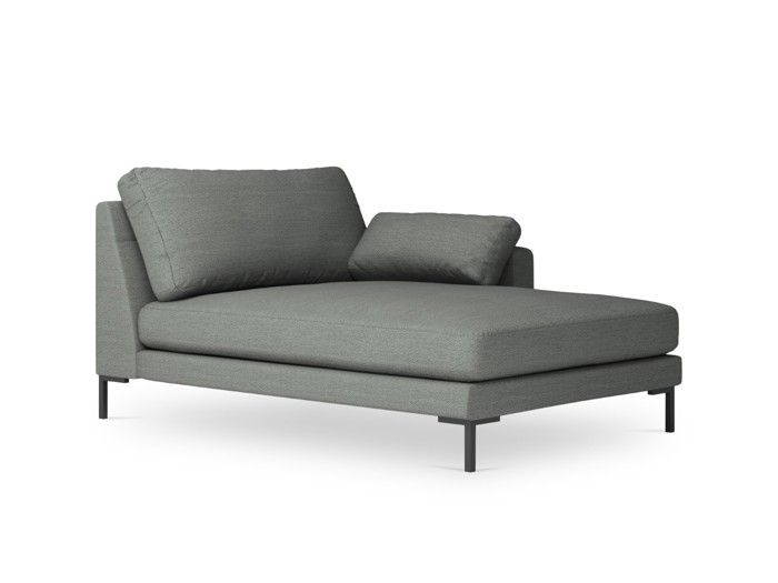 Micadoni Home - JADE - Méridienne droite en tissu structuré gris ...