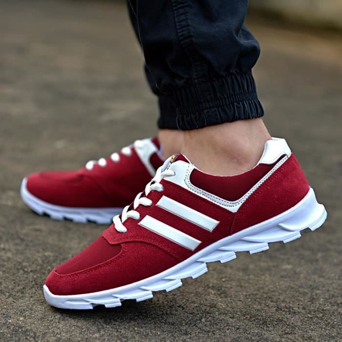 Baskets Chaussures Homme Rouge Rouge - Cdiscount Chaussures
