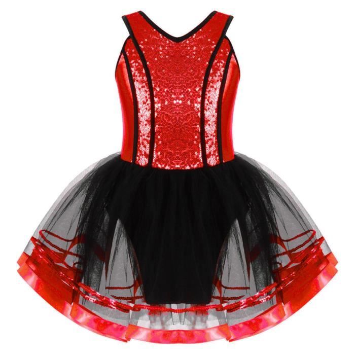 Yoojia Enfant Fille Justaucorps Danse Moderne Jazz Paillette Tutu Robe