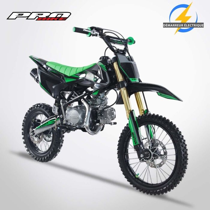 Dirt bike PROBIKE 125-SE 17/14 - Vert - Edition 2025 - Cdiscount Auto