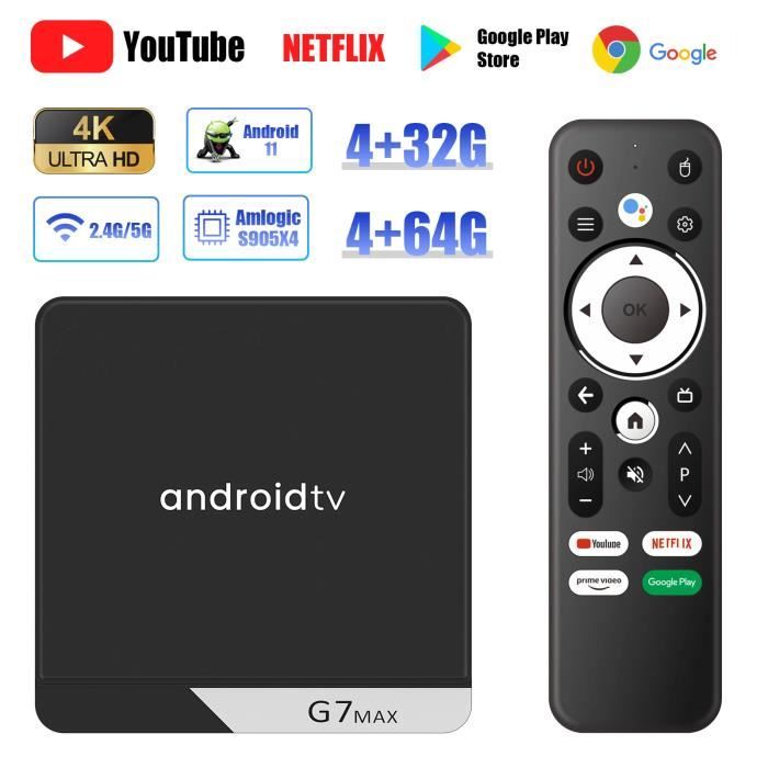 G7 Max Smart TV Box Android 11 4GB 32GB 4K HD Google Play Youtube 5G ...