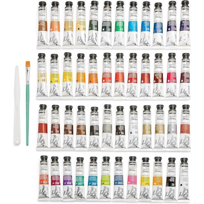 Pébéo - Studio Acrylics - Set 48 Tubes 20 Ml Couleurs Assorties ...