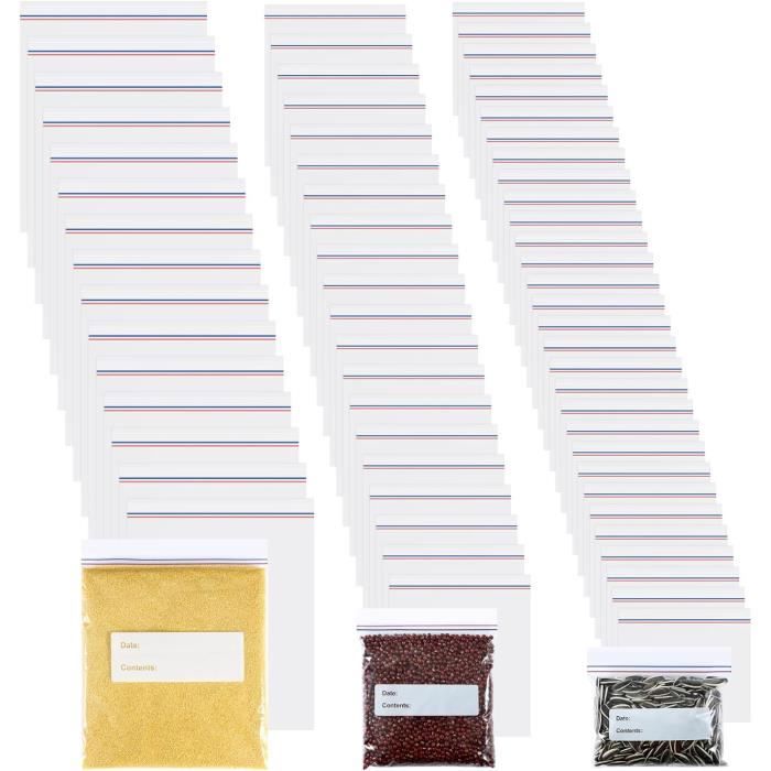 130Pièces Ziplock Sac, Multifonction Sceller Sac étanches Sacs Legumes ...