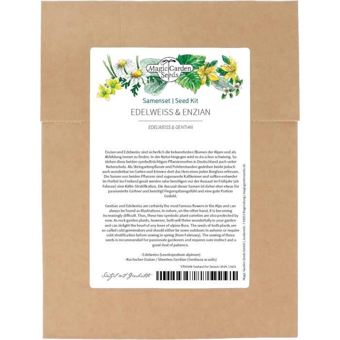Edelweiss & Gentiane - Kit De Graines Avec Les Deux Fleurs Alpines ...