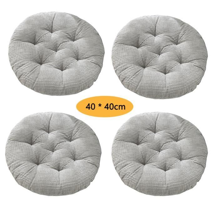 Coussin rond en velours côtelé épais et minimaliste - Lot de 4 Coussin ...