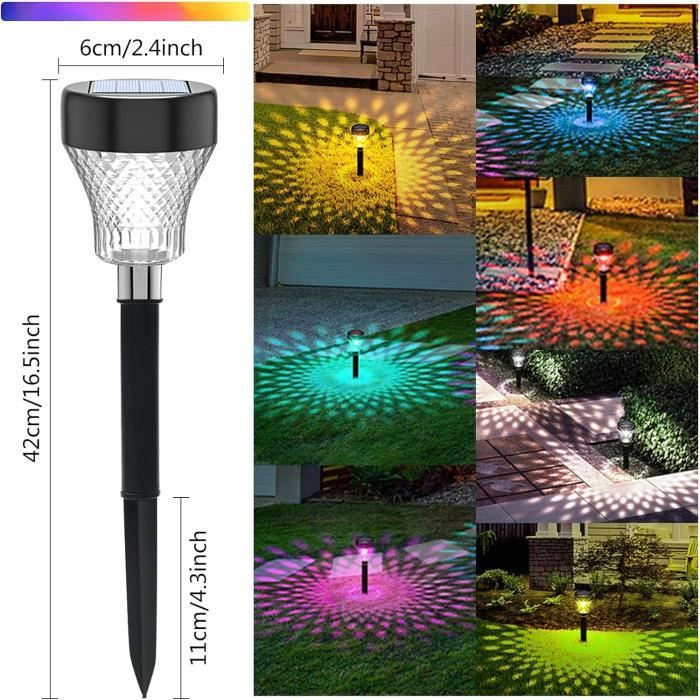 Lampe Solaire Exterieur Jardin, Lot De 2 Lumiere Exterieur Jardin Led En Acier Inoxydable ...